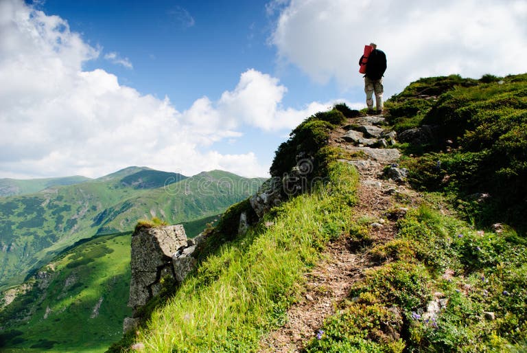 Treveller hiking stock image. Image of hiking, destinations - 18725403