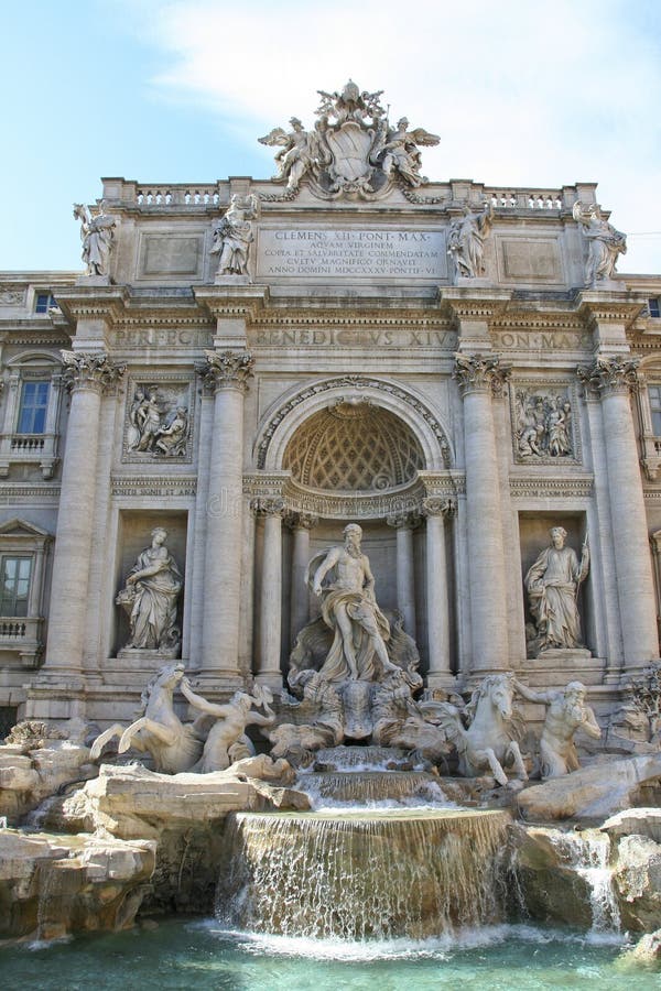 Trevi Fountain stock image. Image of statue, pool, fountain - 12610031