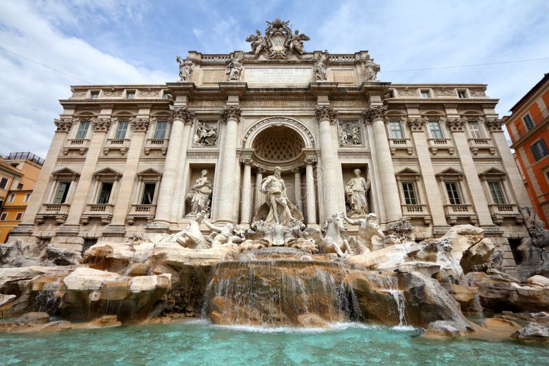 Trevi fountain stock image. Image of wide, building, travel - 15798025