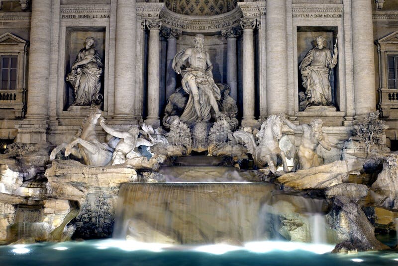 Trevi Fountain stock photo. Image of trevi, neptune, night - 7205628