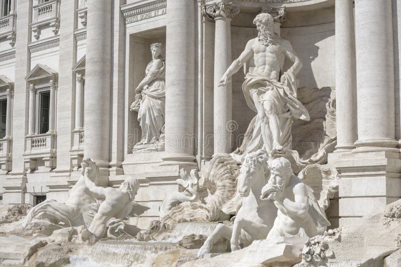 Trevi Fountain, Baroque Architecture in Rome, Italy Stock Image - Image ...