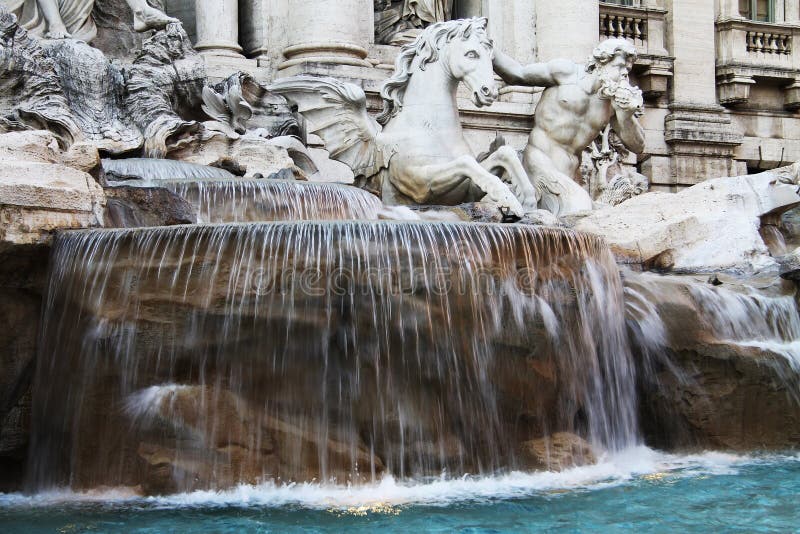 Trevi fountain detail stock photo. Image of statues, trevi - 18302980