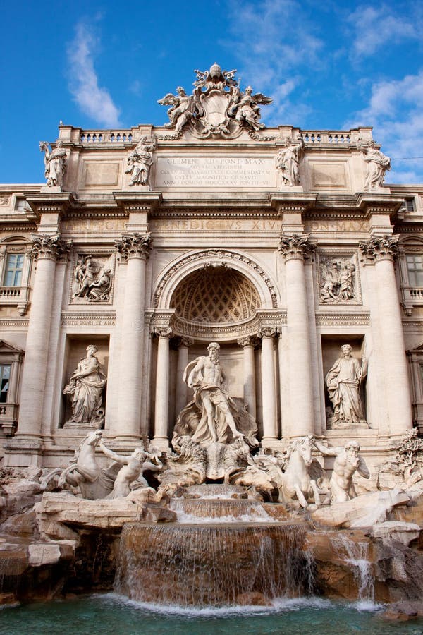Trevi Fountain - Famous Landmark in Rome Stock Image - Image of facade ...