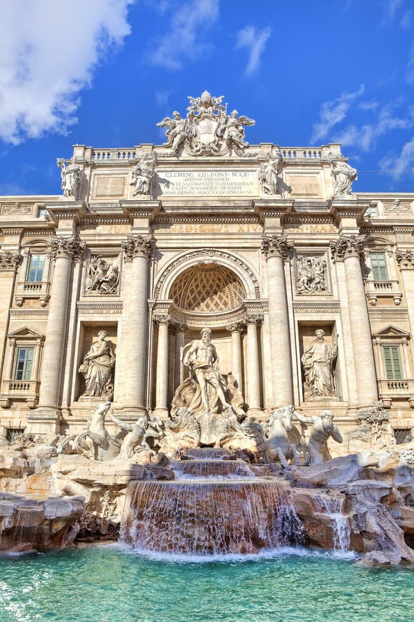 Rome - Trevi fountain stock image. Image of famous, ornamental - 1387817