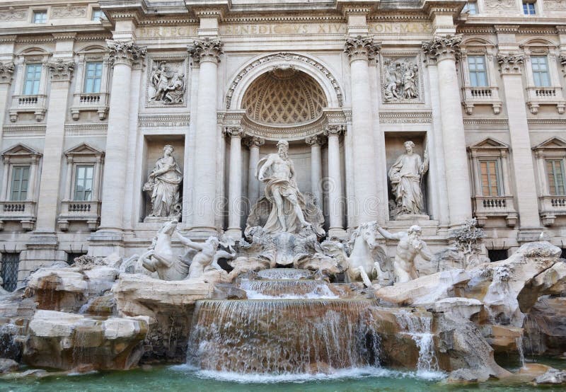 Detail of Trevi Fountain in Rome. Stock Photo - Image of italian, great ...