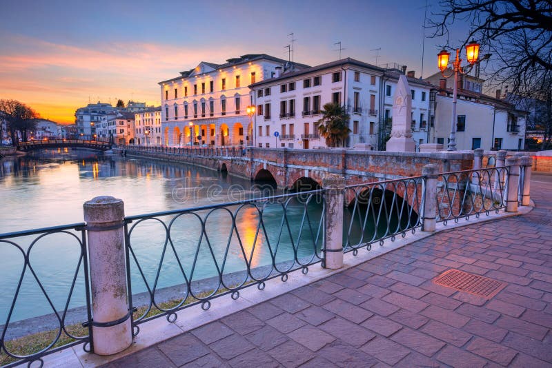 Treviso, Italy at sunset. stock photo. Image of downtown - 243239428
