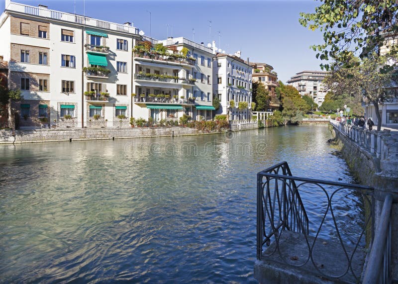 Treviso - the Old Town with the Sile River Stock Image - Image of city ...