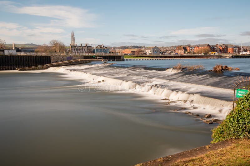 Trews Weir on the River Exe Stock Image - Image of england ...