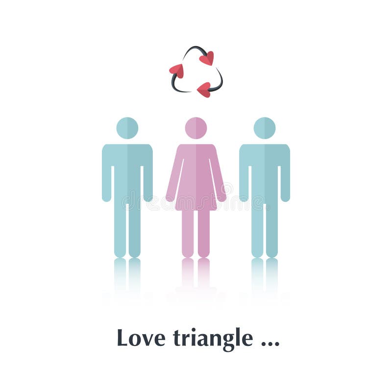 Triángulo de amor ilustración del vector. Ilustración de muchacha ...