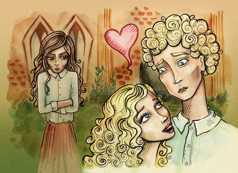 Triángulo de amor stock de ilustración. Ilustración de conceptual ...