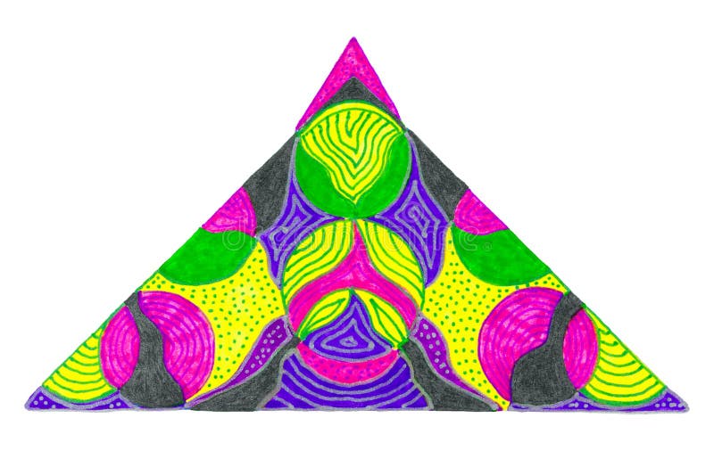 Triángulo Dibujado Mano Colorida Imagen de archivo - Imagen de fondo ...