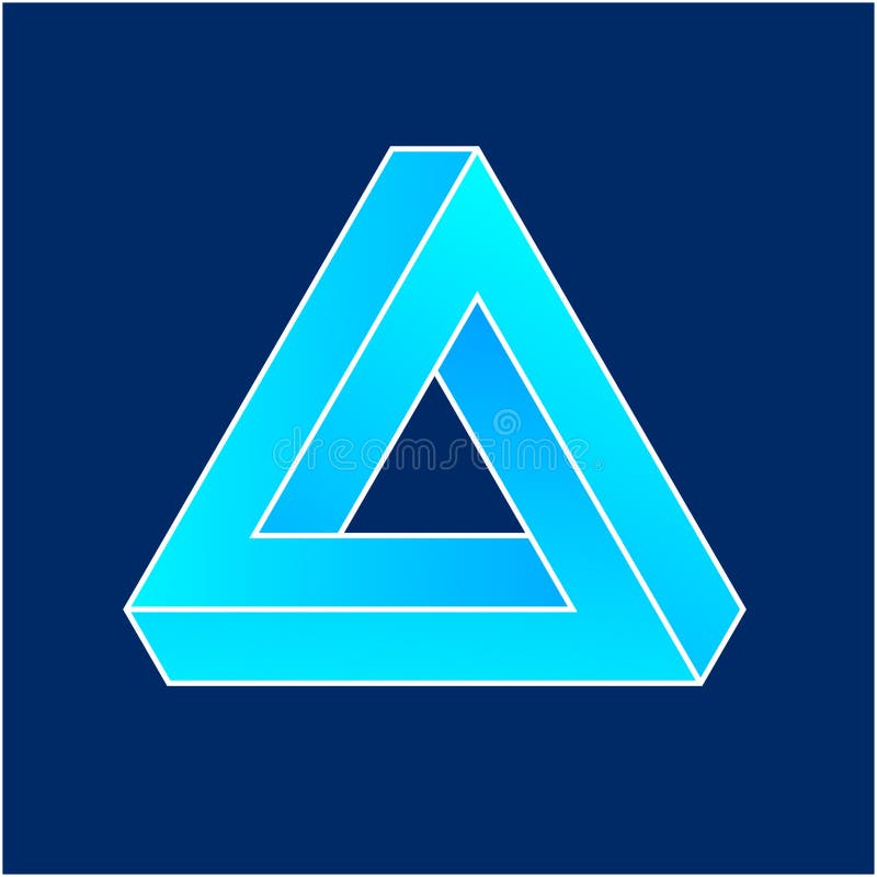 Infinity Triangle Symbol with Blue Gradient on Dark Blue Background ...