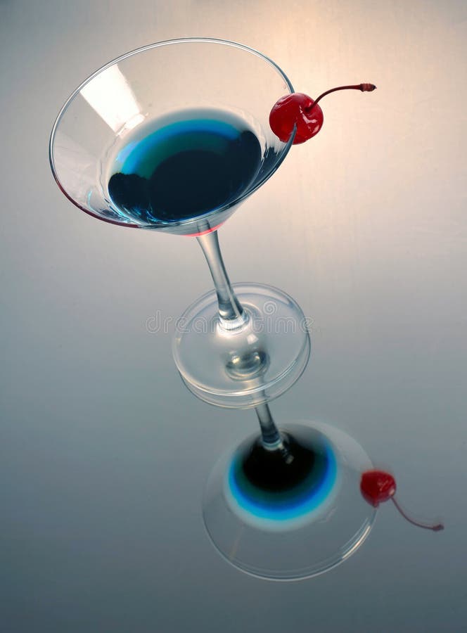 Tri-color Cocktail Martini with a Cherry Stock Image - Image of glass ...