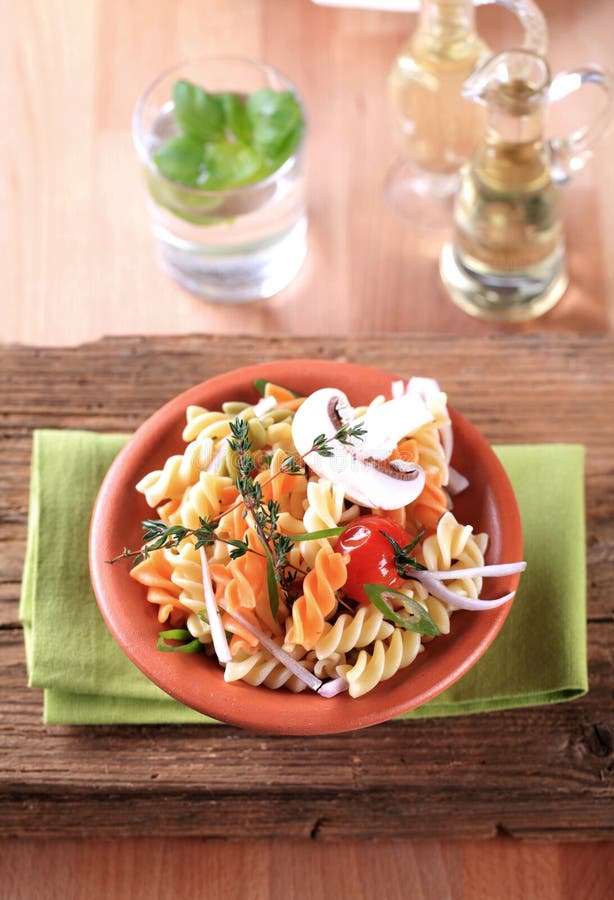 Tri-color corkscrew pasta stock photo. Image of corkscrew - 28310932