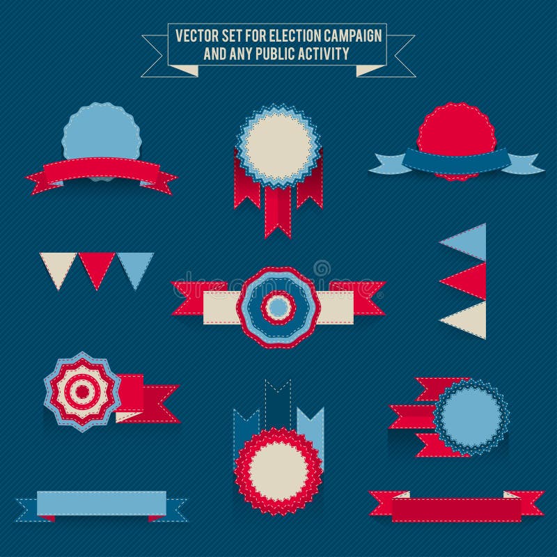 Tri-color Elements on Navy Blue Background Stock Illustration ...