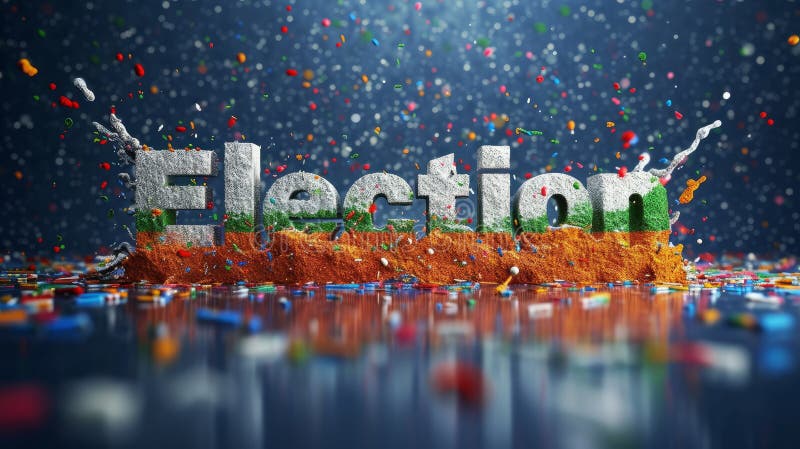 Tri Color Font "election" on Blue Background Stock Illustration ...