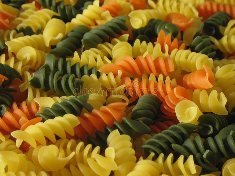 Tri-Color Pasta stock image. Image of curly, diet, cook - 867065