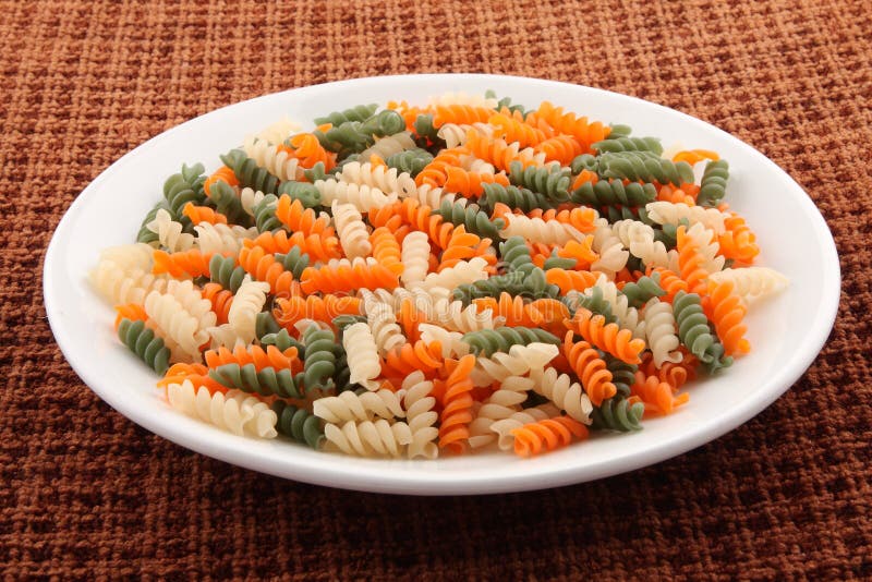 Tricolor Pasta Dish in Plate Stock Photo - Image of fresh, kitchen ...