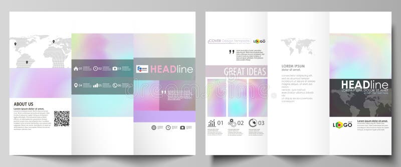 Tri-fold Brochure Business Templates on Both Sides. Abstract Vector ...