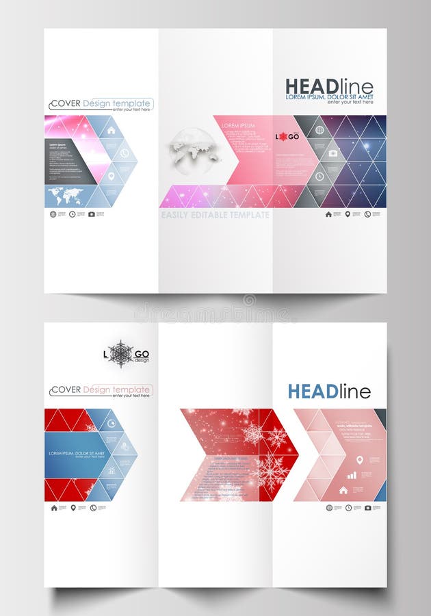 Tri-fold Brochure Business Templates on Both Sides. Easy Editable ...