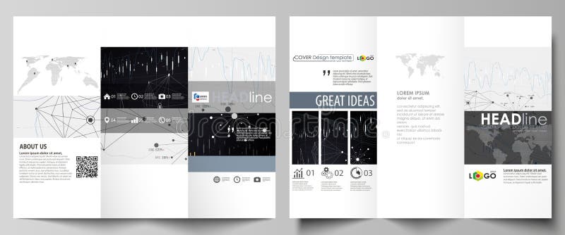 Tri-fold Brochure Business Templates. Easy Editable Vector Layout ...