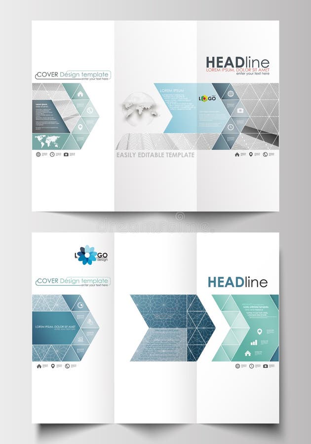 Tri-fold Brochure Business Templates on Both Sides. Easy Editable ...