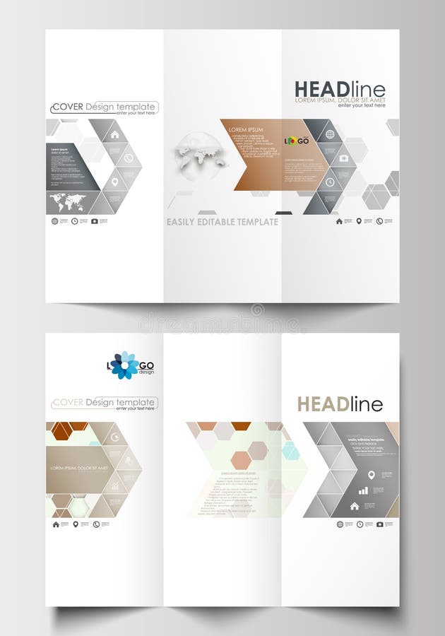 Tri Fold Brochure Hexagon Stock Illustrations – 156 Tri Fold Brochure ...