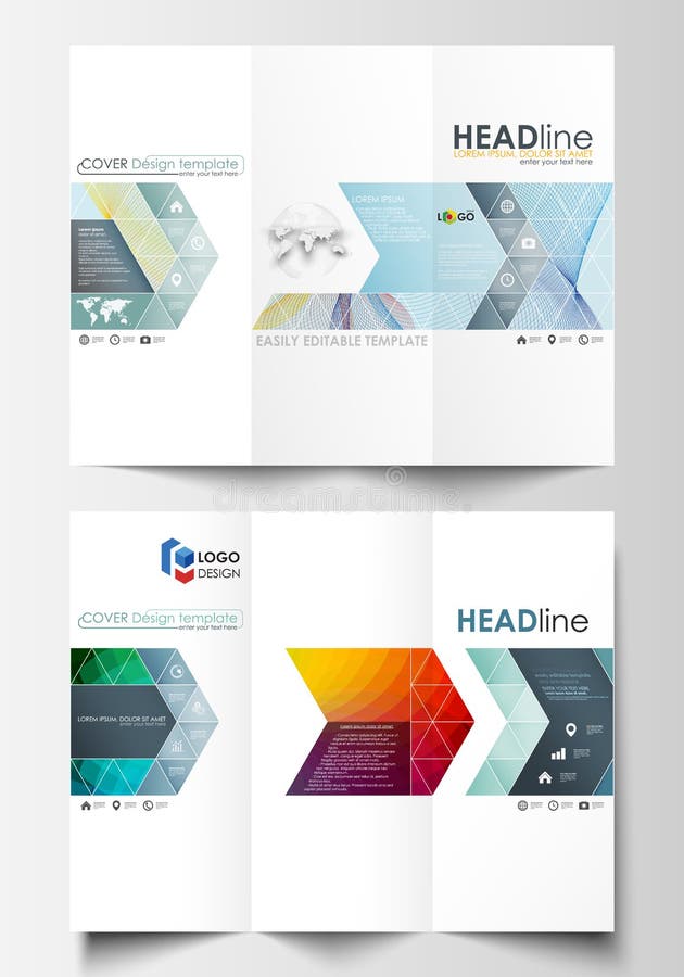 Tri-fold Brochure Business Templates on Both Sides. Easy Editable ...