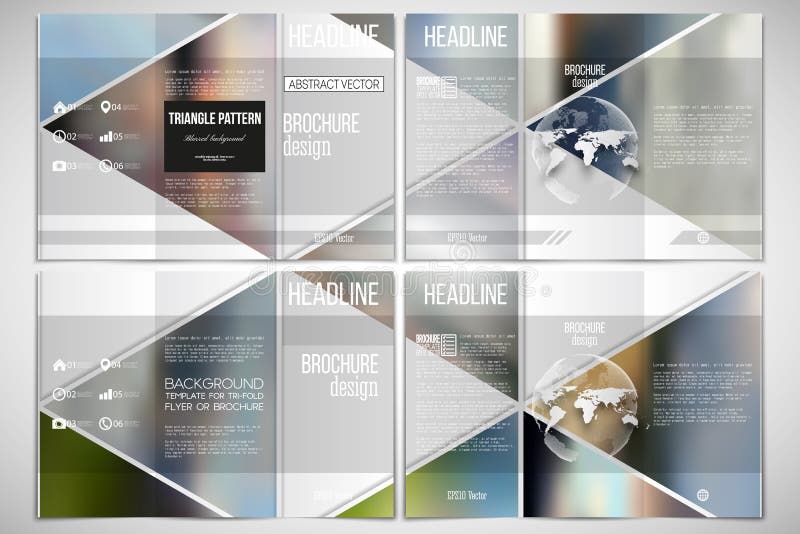 Tri-fold Brochure Design Template on Both Sides with World Globe ...