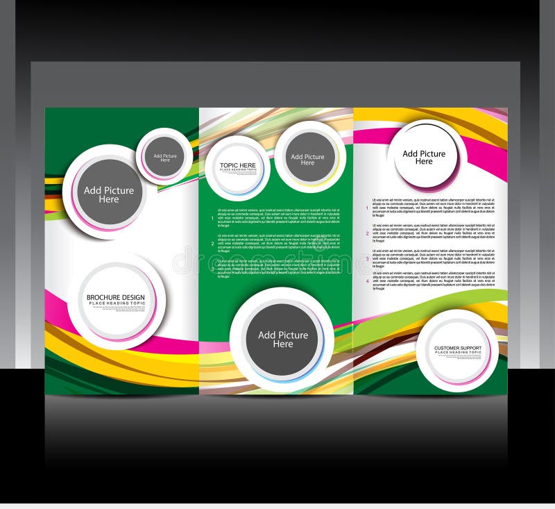 Tri fold Brochure design stock vector. Illustration of pattern - 33699845