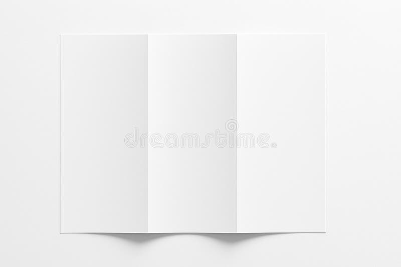Tri-Fold Brochure Mockup on White Background Stock Illustration ...