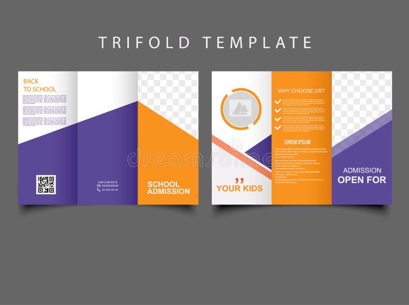 Tri-fold Brochure School Education Flyer Layout. Creative Shape ...