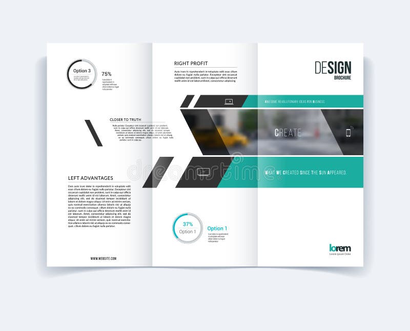Tri-fold Brochure Template Layout, Cover Design, Flyer in A4 Wit Stock ...