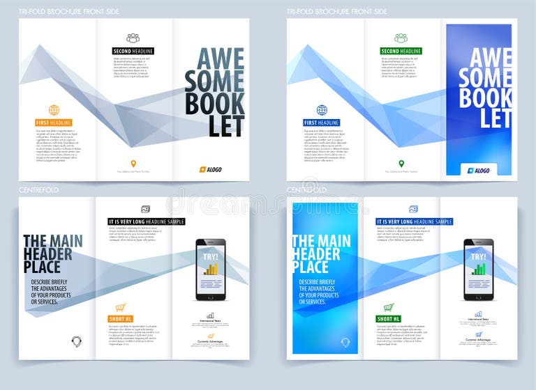 Tri-fold Brochure Template Layout, Cover Design, Flyer in A4 Wit Stock ...