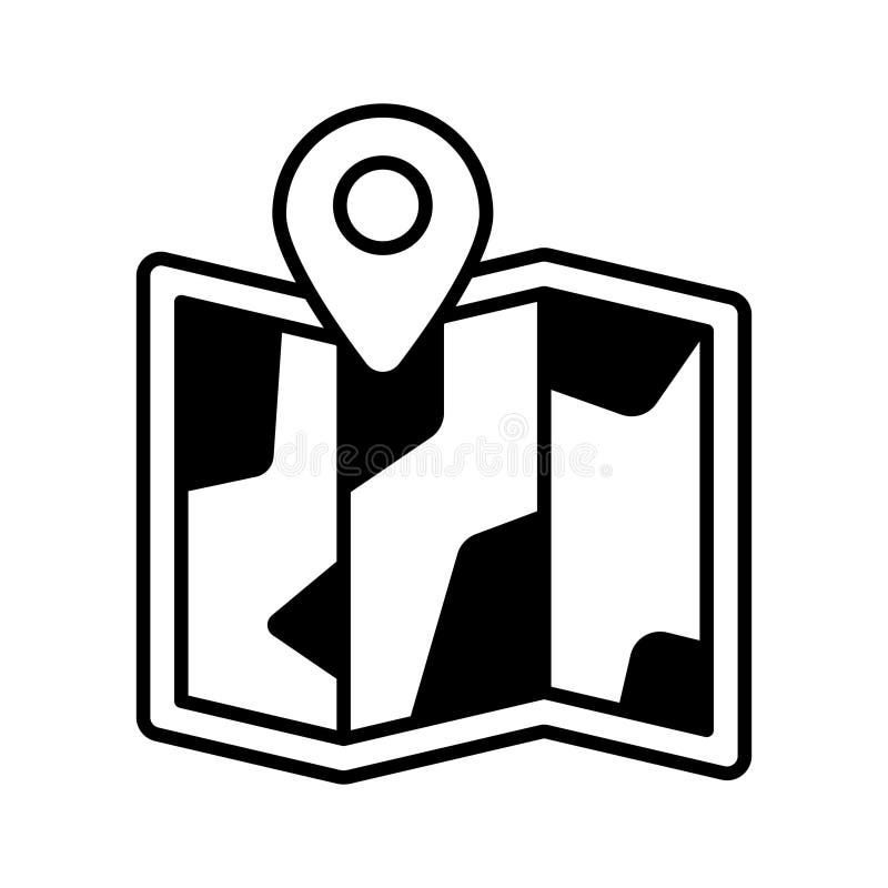 Tri Fold Chart with Location Pointer, Trendy Icon of Map Location Stock ...