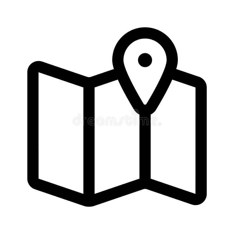 Tri Fold Chart with Location Pointer, Trendy Icon of Map Location Stock ...