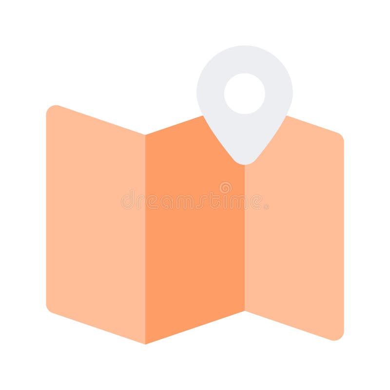 Tri Fold Chart with Location Pointer, Trendy Icon of Map Location Stock ...