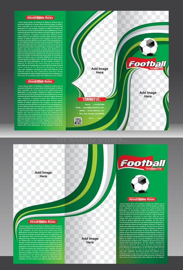 Tri Fold Football Brochure Design Stock Vector - Illustration of foot ...