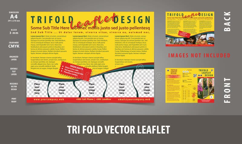 Tri Fold Vector Leaflet and Brochure Template Design Stock Vector ...