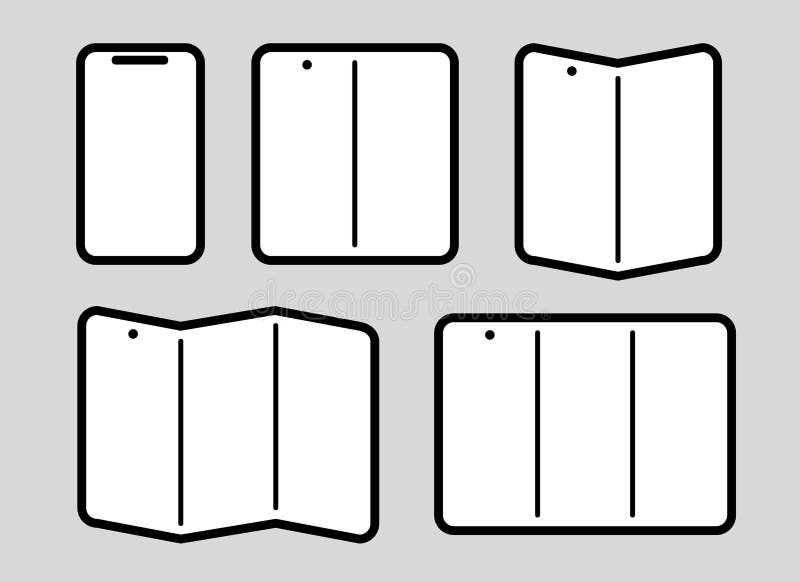 Tri Fold Three Folding Foldable Phone Icon Set Illustration Black ... Tri Fold Three Folding Foldable Phone Icon Set Illustration Black ...