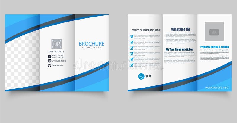 Blue Tri Fold Flyer Brochure Stock Illustrations – 3,739 Blue Tri Fold ...