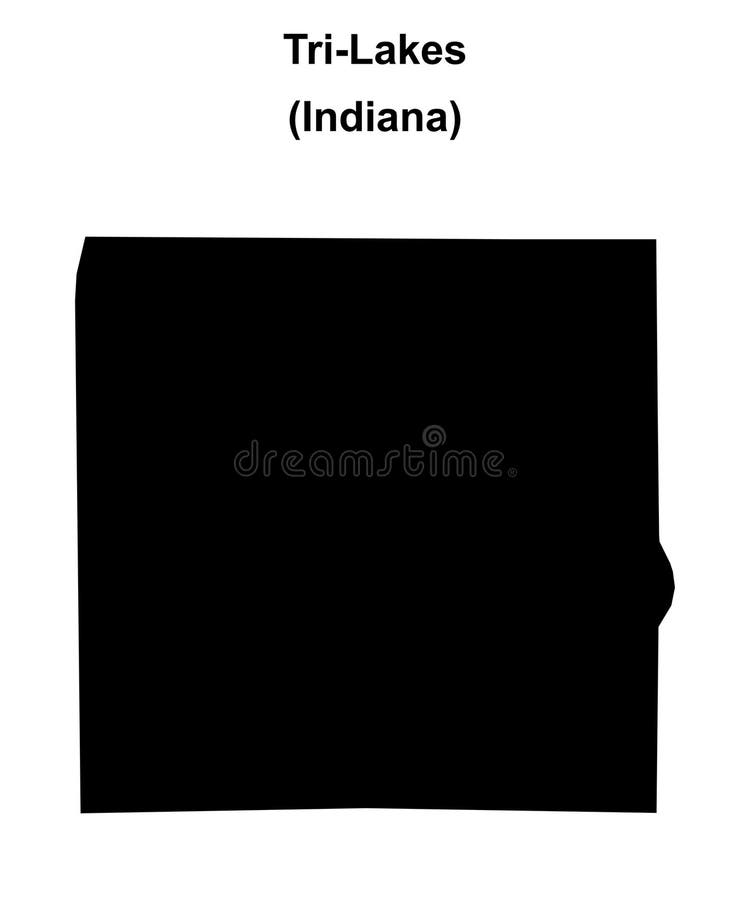 Tri-Lakes outline map stock vector. Illustration of template - 387286510