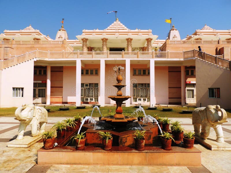 Tri Mandir stock image. Image of clor, hall, podium, fountain - 80532835