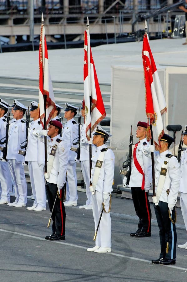 Tri-service Flag Party at NDP 2009 Editorial Stock Image - Image of ...