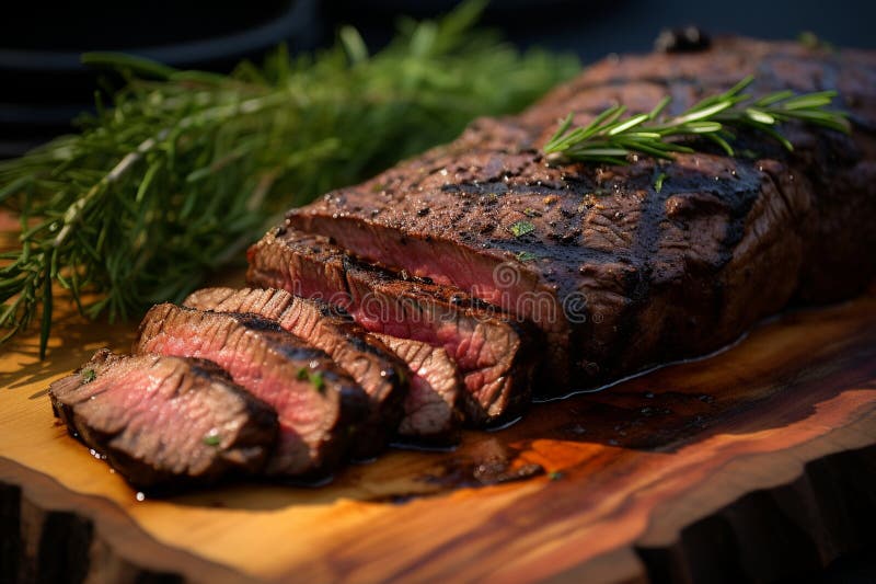 Tri Tip Steak Versatile Beef Cut From Bottom Sirloin Grilled Over Red Oak Stock Illustration