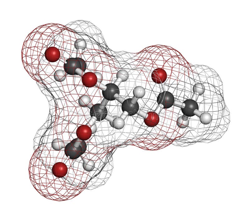 Triacetin (glycerin Triacetate) Molecule. 3D Rendering Stock ...