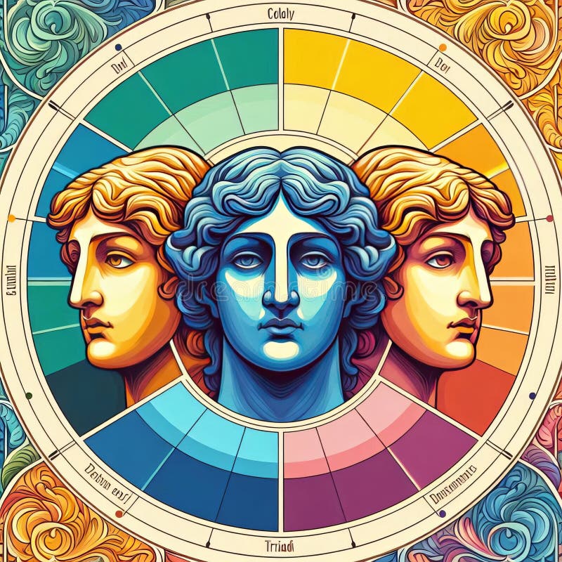 Triadic Using Three Colors that are Evenly Spaced on the Color W Stock ...