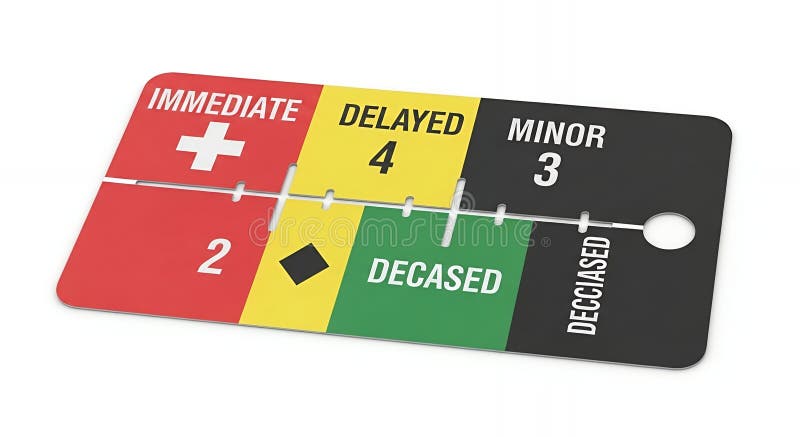 Color Coded Triage Tag in Red Yellow Green and Black for Medical ...