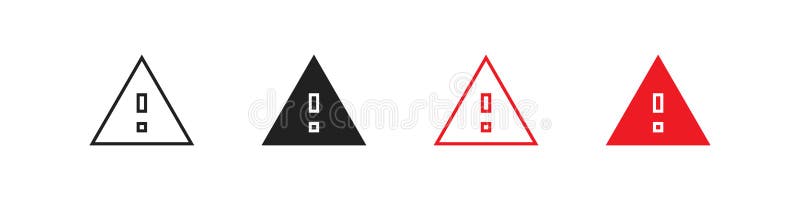 Triagle Sign. Alert Icon Set. Warning Web Mark Stock Vector ...