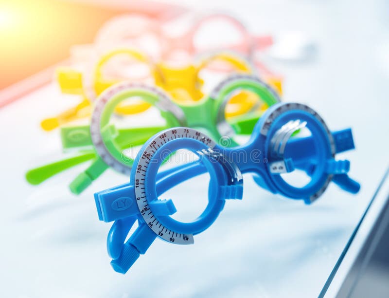 Trial Frame of Test Glasses. Modern Equipment. Stock Photo - Image of ...